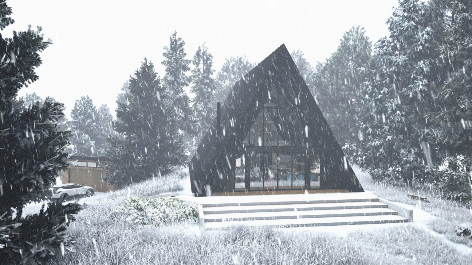 Structural Insulated Panel (SIPS) A-Frame House - EVstudio